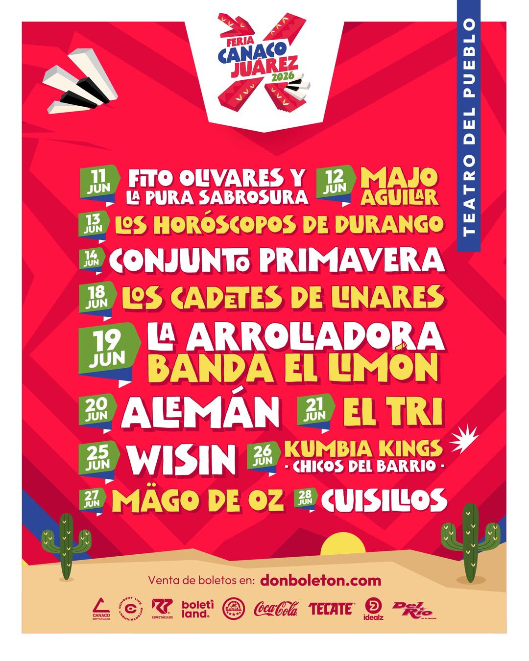 Feria Canaco Juárez 2026 anuncia cartelera y fechas en La X – Telemundo ...